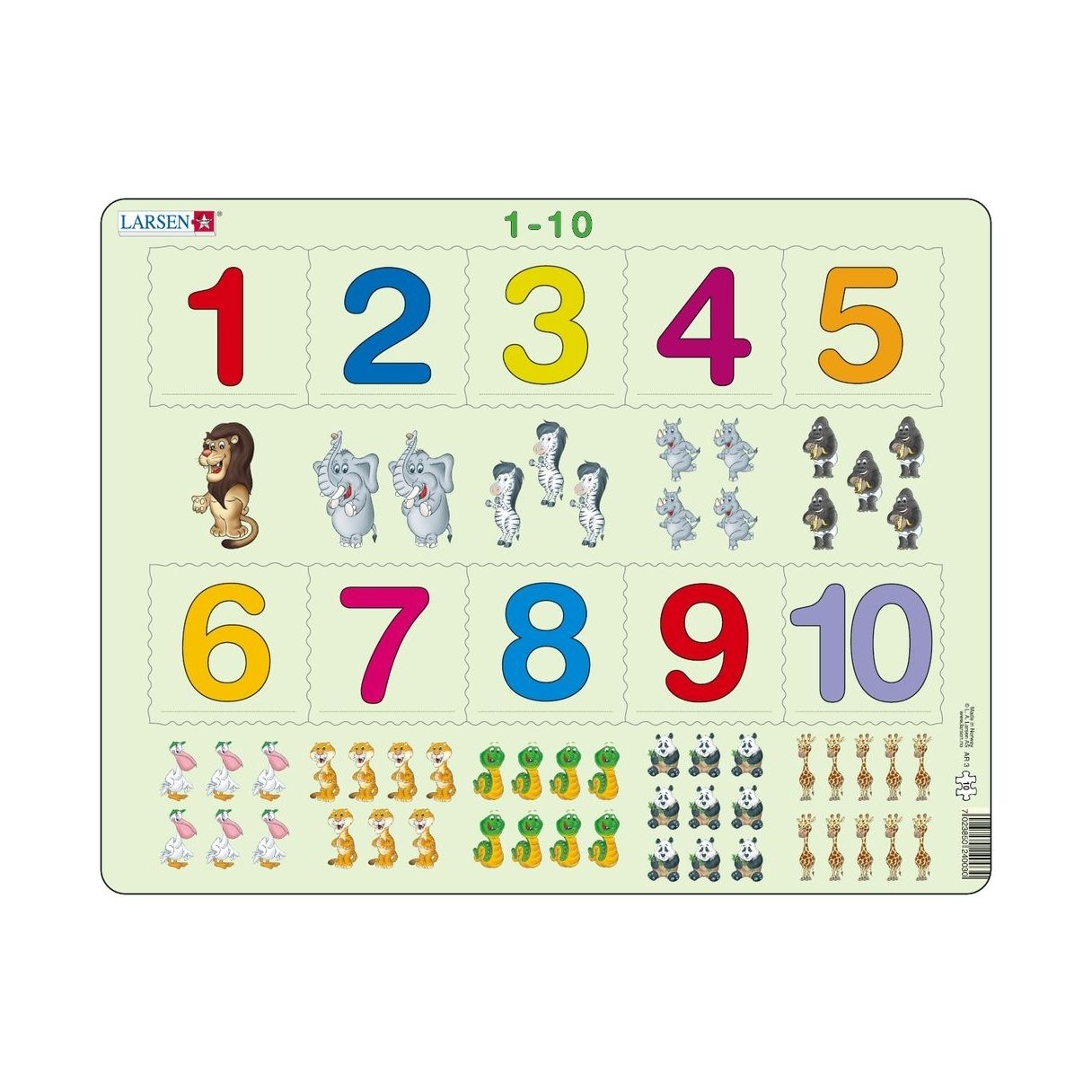 Puzzle J'apprends à compter de 1 à 10